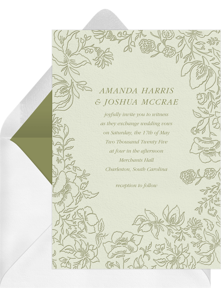 Letterpress Florals Invitations | Greenvelope.com