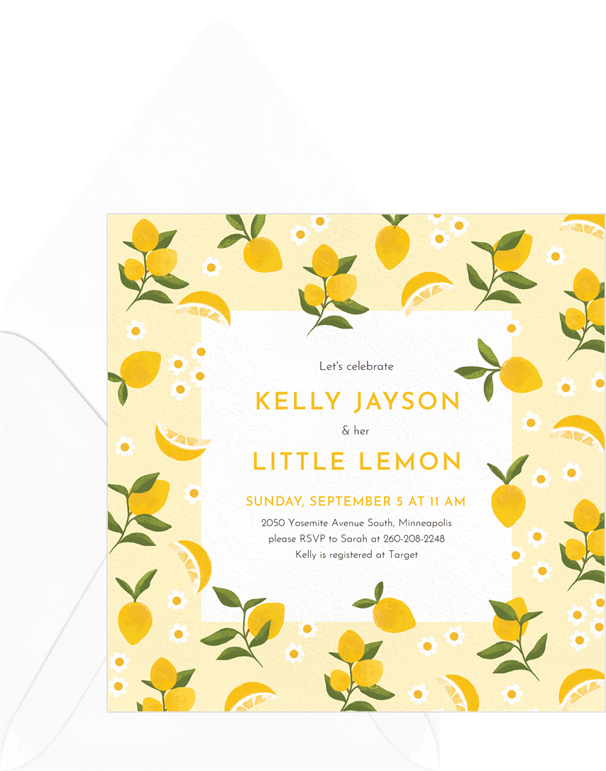 Little Lemon Invitations | Greenvelope.com