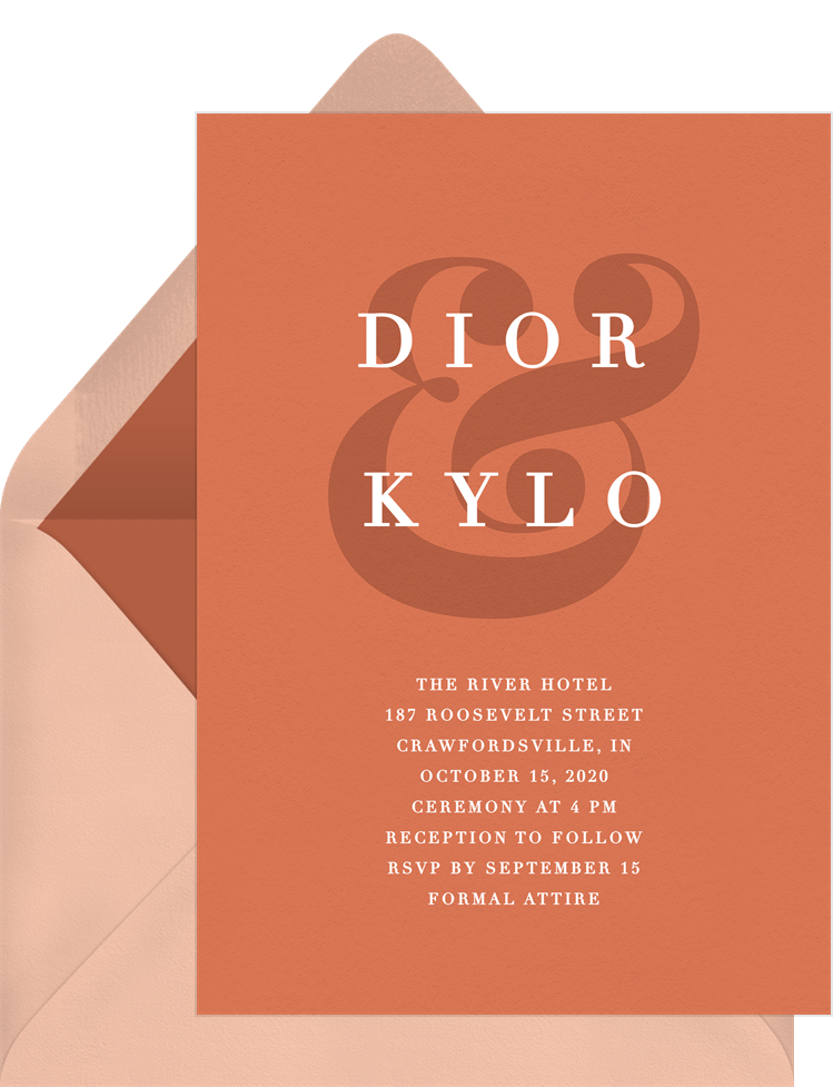 Lively Ampersand Invitations in Pink | Greenvelope.com