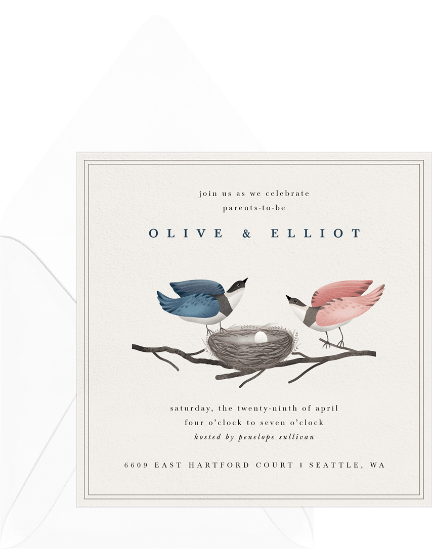 Lovebirds Nesting Invitations | Greenvelope.com