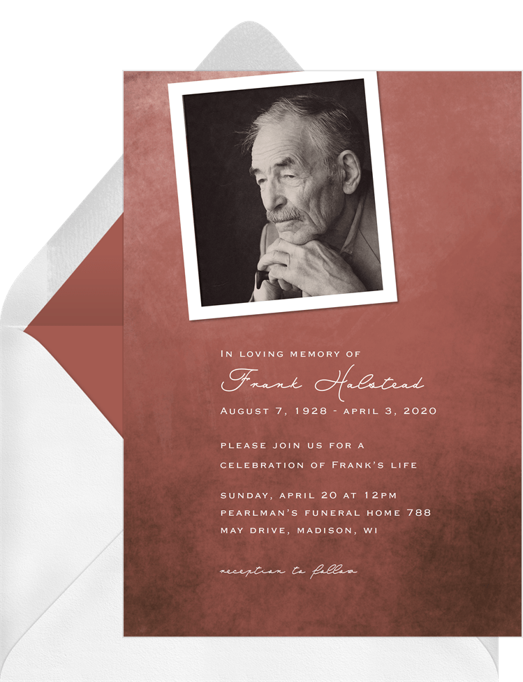 Loving Memory Invitations | Greenvelope.com