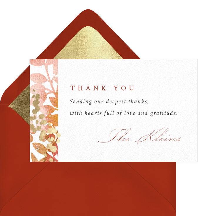 Lush Watercolor Border Thank You Notes | Greenvelope.com