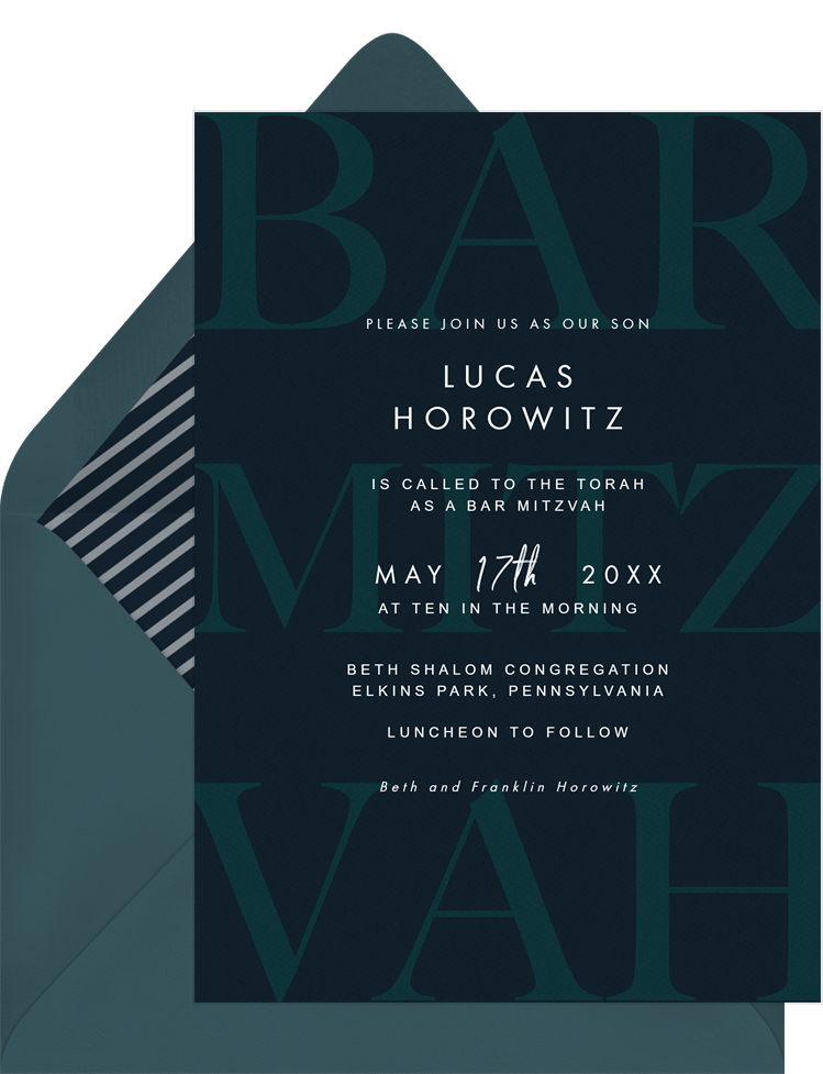 Masculine Mitzvah Invitations | Greenvelope.com