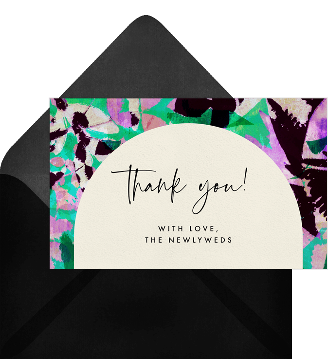 Maximalist Monoprint Thank You Notes in Blue | Greenvelope.com