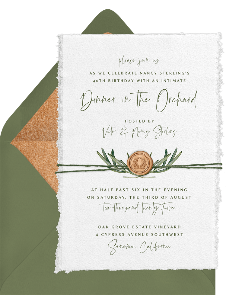 Mediterranean Elegance Invitations | Greenvelope.com