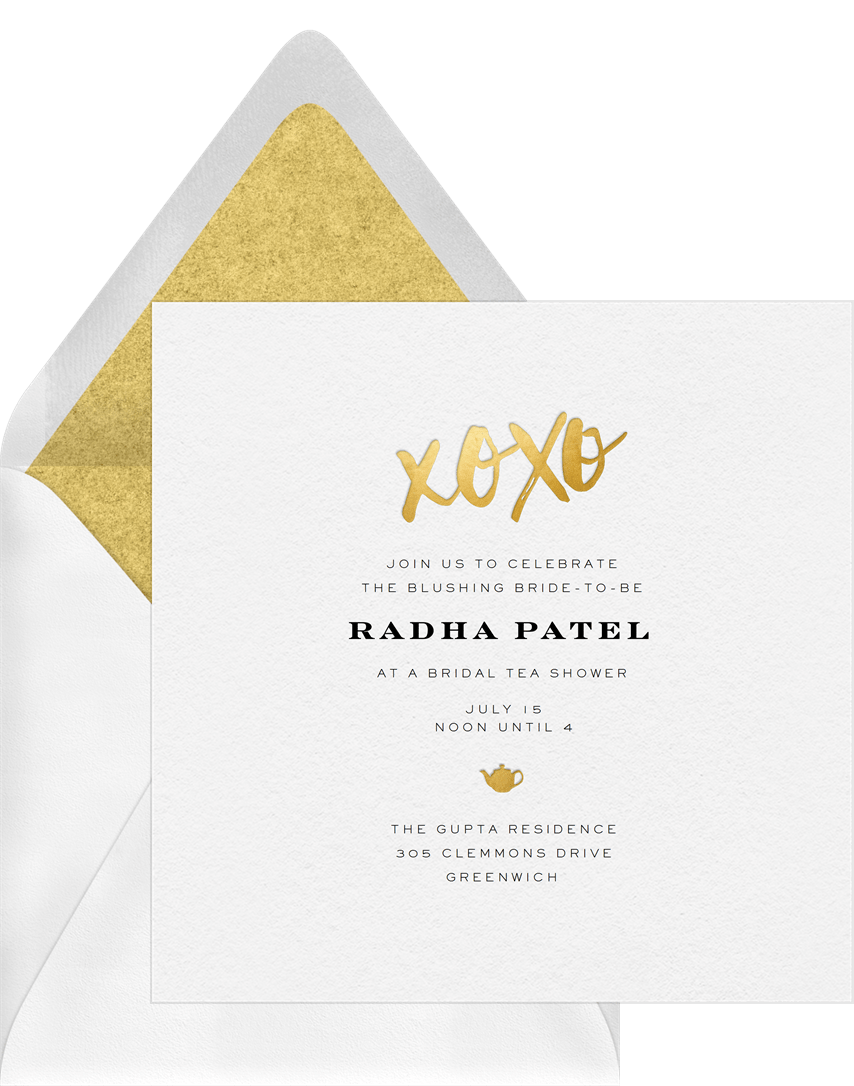 Metallic Xoxo Invitations | Greenvelope.com