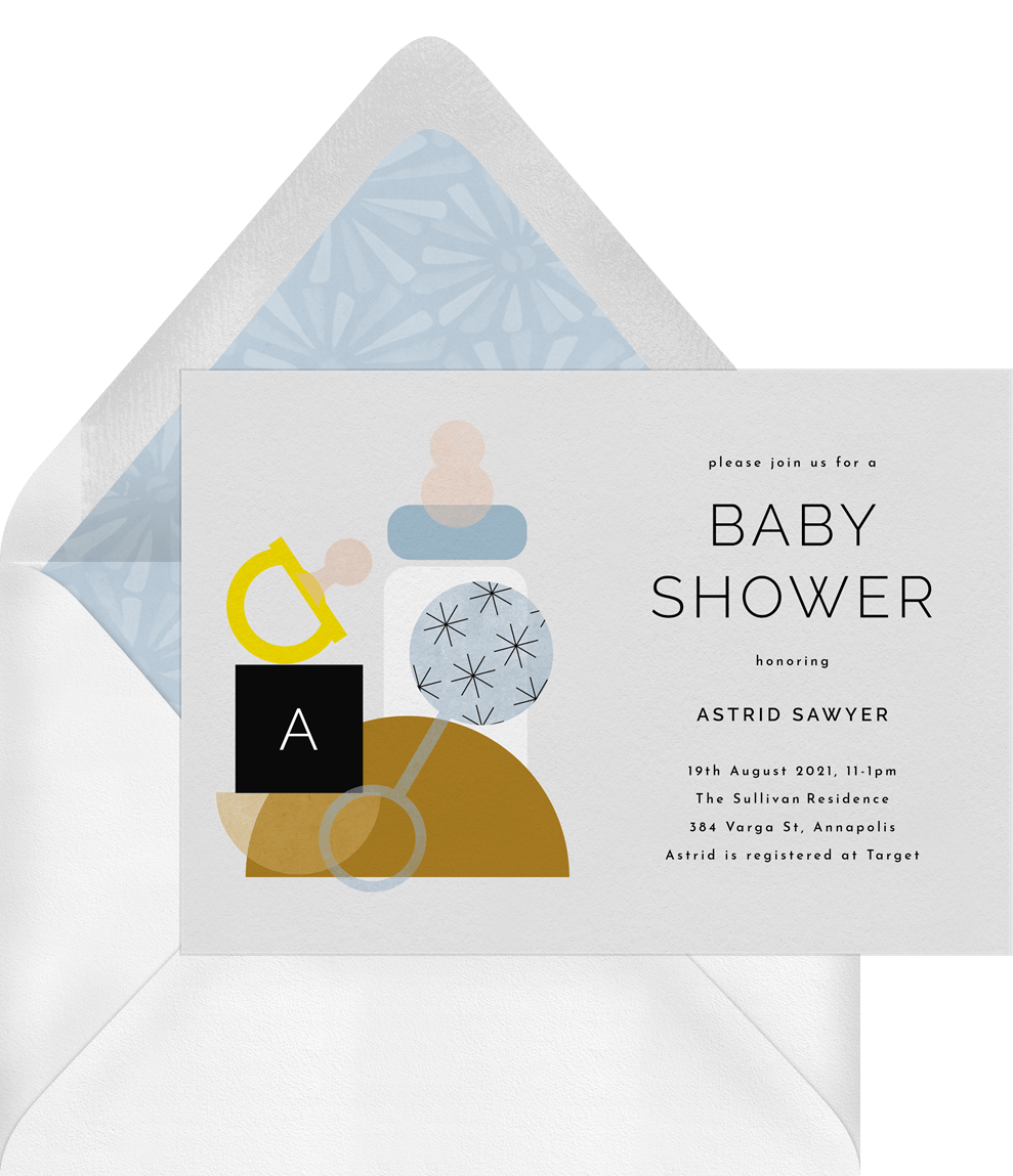 Modern Baby Blocks Invitations | Greenvelope.com