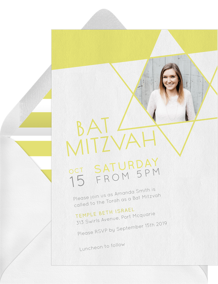Modern Bat Mitzvah Invitations | Greenvelope.com