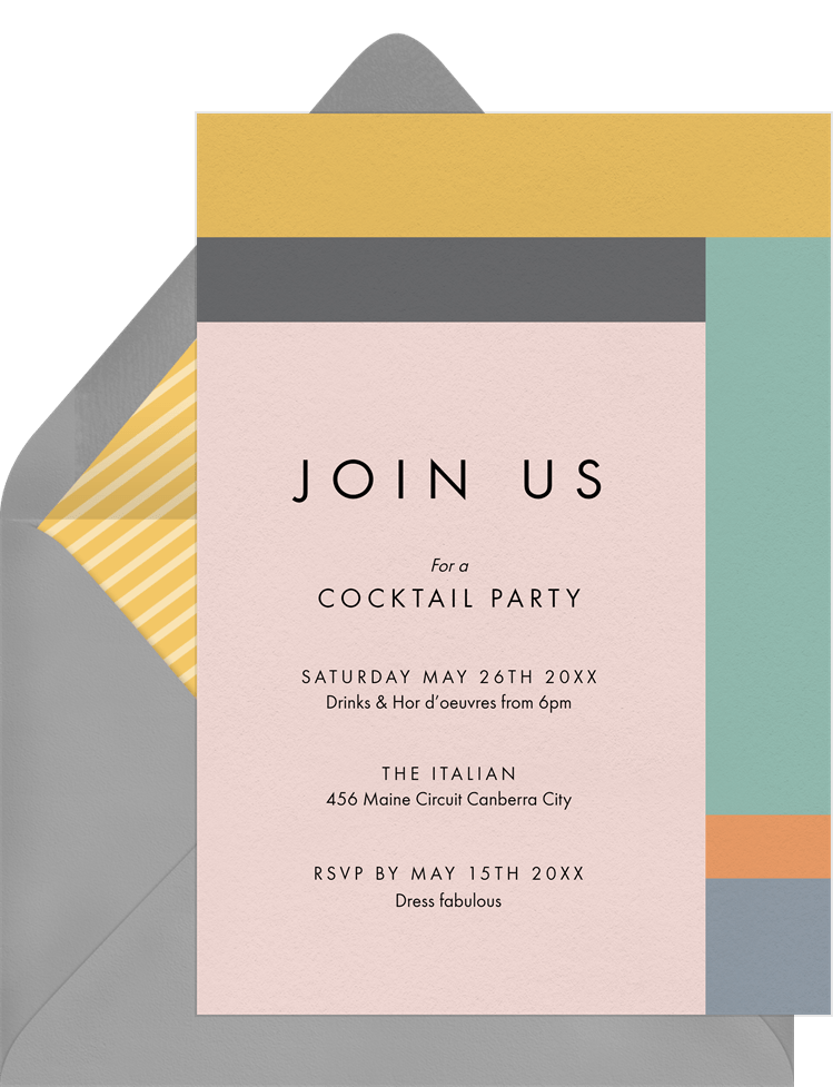 Modern Colorblock Invitations | Greenvelope.com
