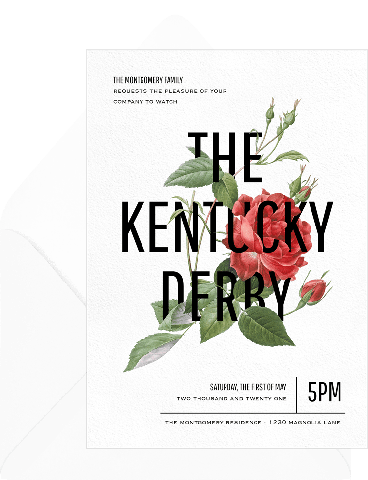 Modern Derby Rose Invitations | Greenvelope.com