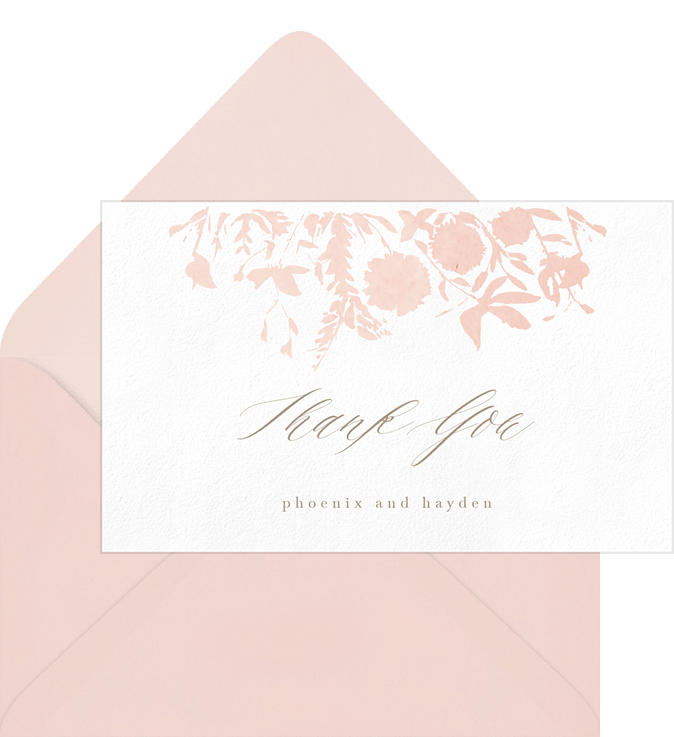 Modern Floral Arch Thank You Notes | Greenvelope.com