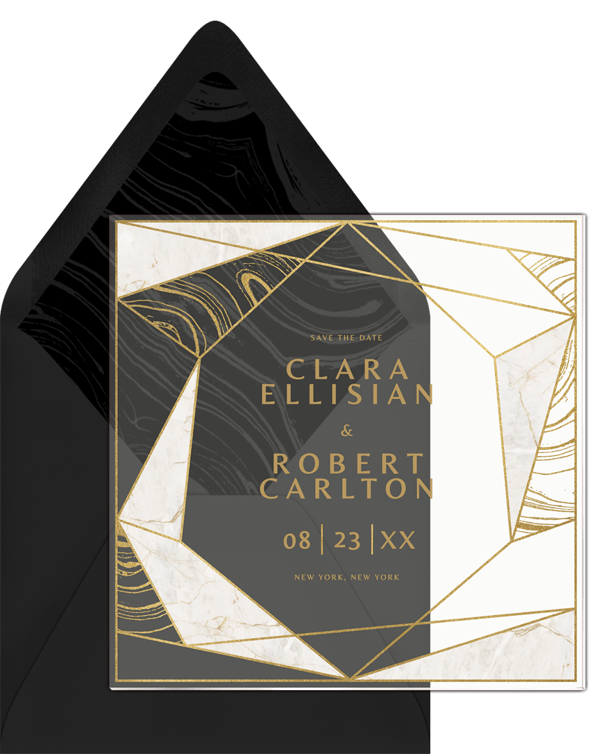 Modern Geo Save The Dates | Greenvelope.com