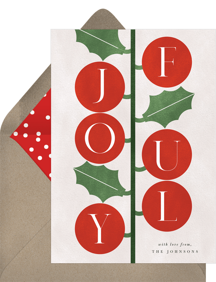 Modern Holly Cards | Greenvelope.com