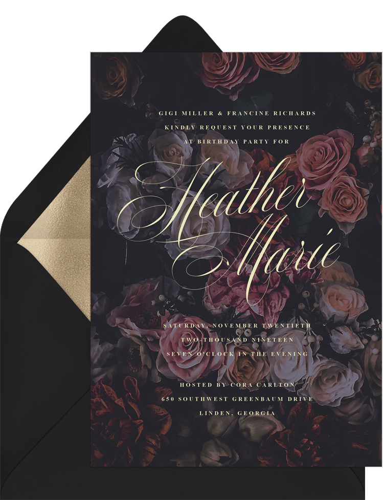 Moody Florals Invitations | Greenvelope.com