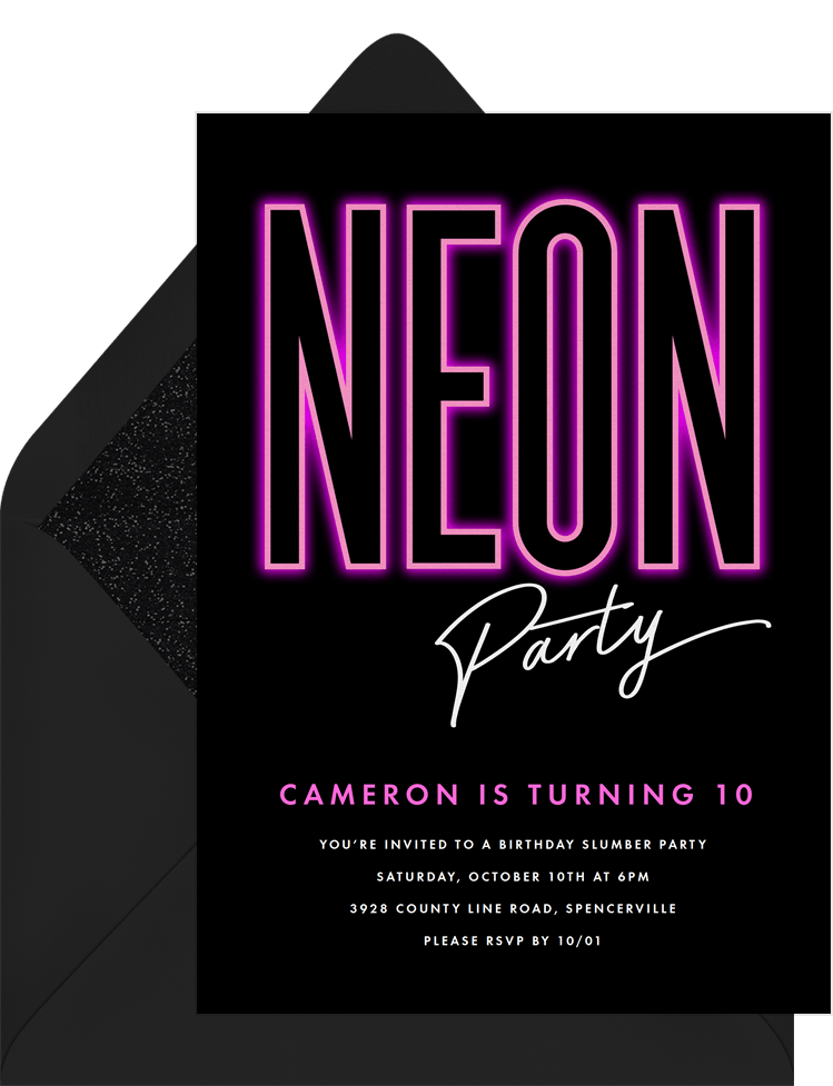 Glow In The Dark Party Invitation Wording