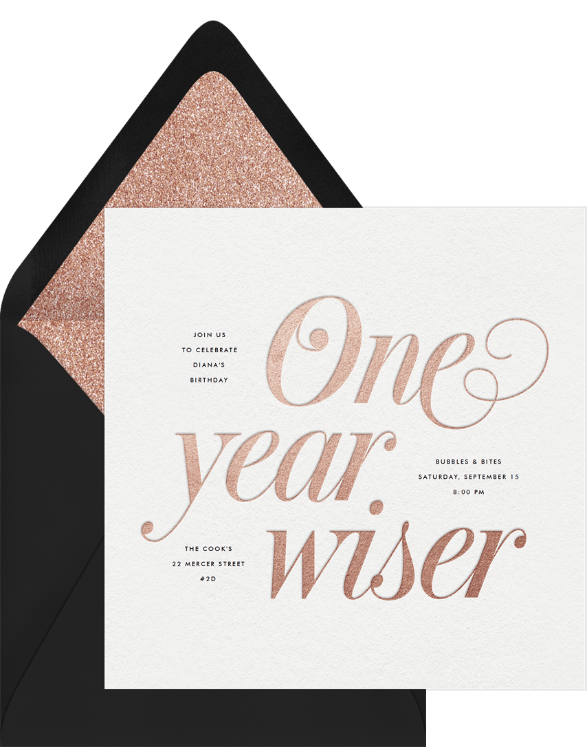 One Year Wiser Invitations | Greenvelope.com