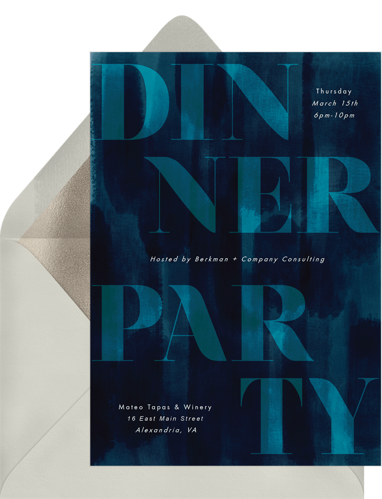 Painted Dinner Party Invitations | Greenvelope.com