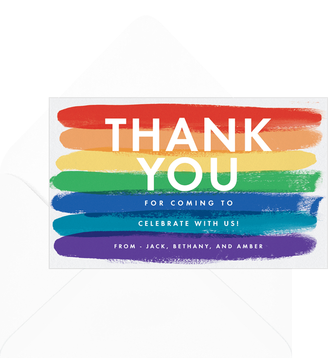 Painted Rainbow Thank You Notes | Greenvelope.com