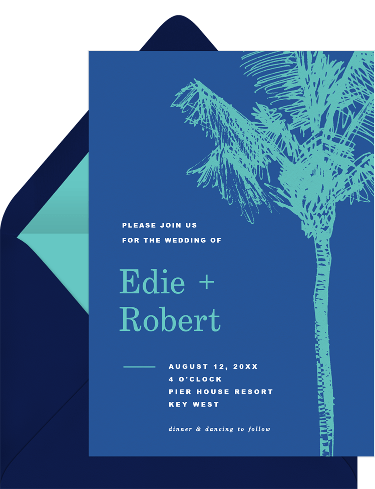 Palm Tree Sketch Invitations | Greenvelope.com