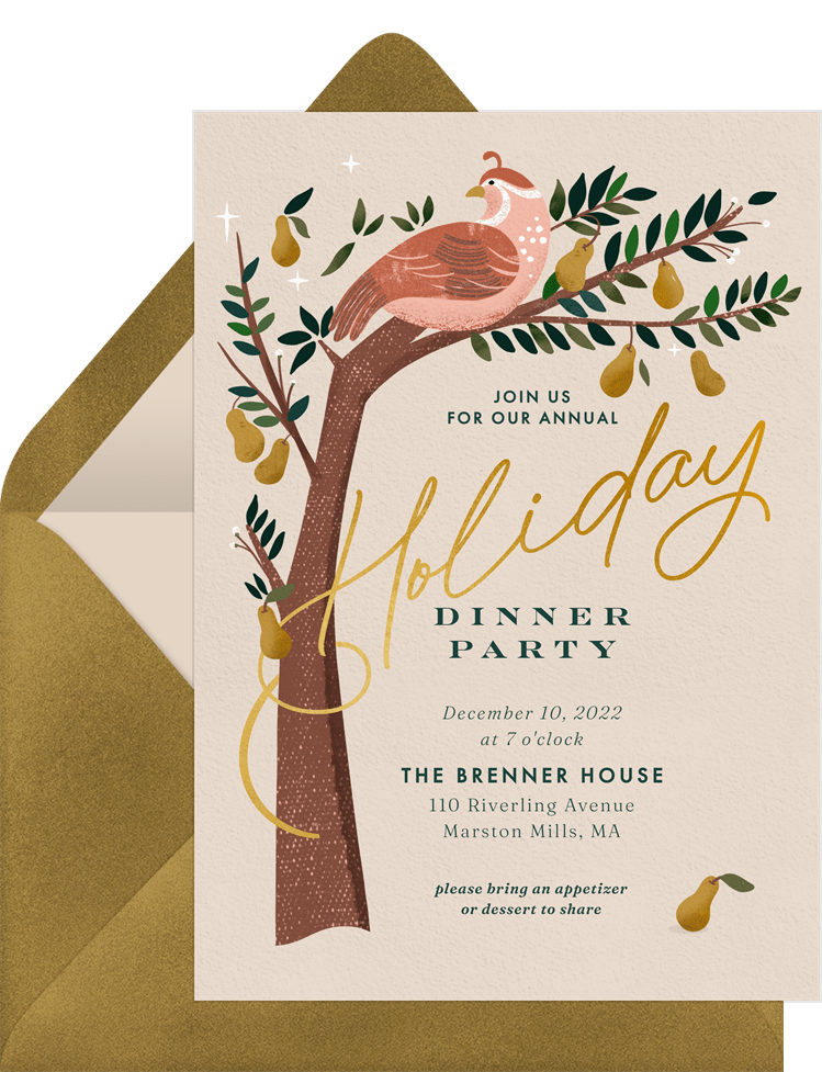 Partridge Pear Tree Invitations | Greenvelope.com