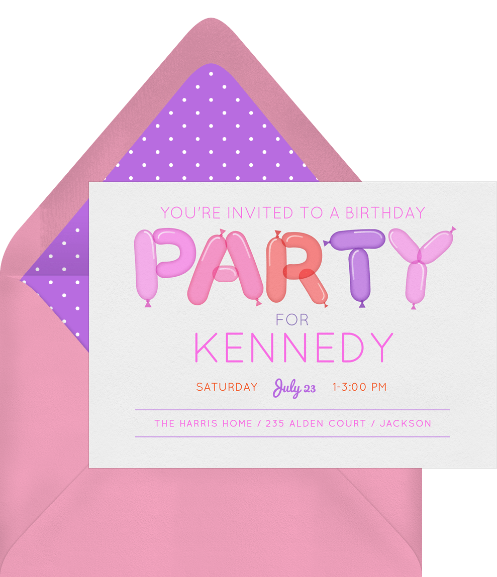 Party Balloons Invitations | Greenvelope.com