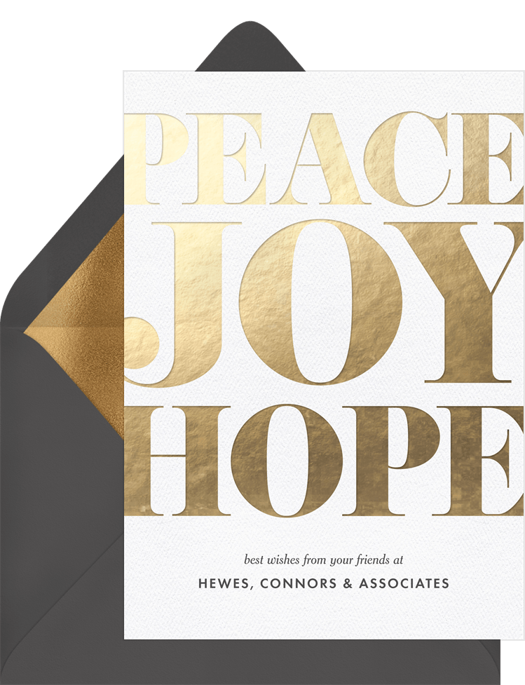 Peace Joy Hope Cards | Greenvelope.com