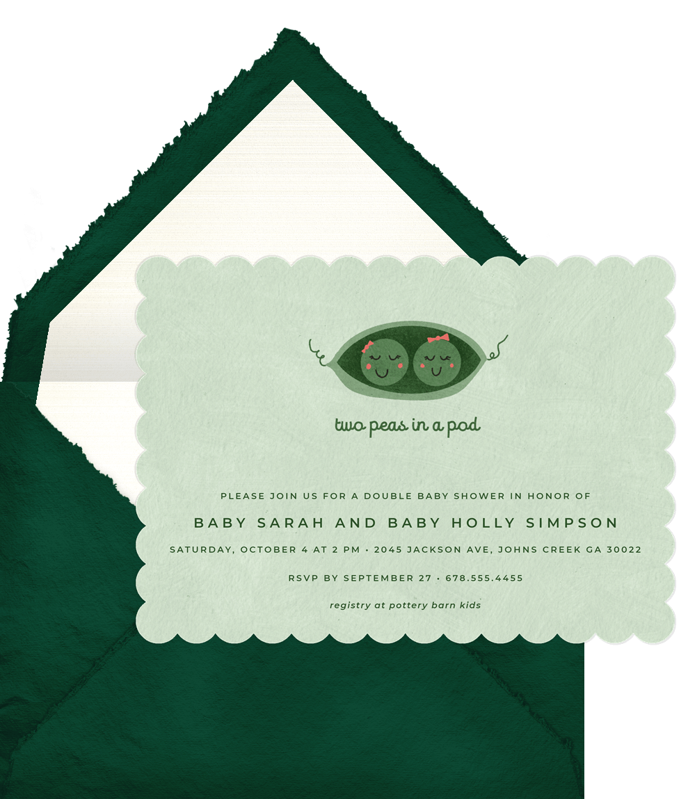 Peas in A Pod Invitations | Greenvelope.com