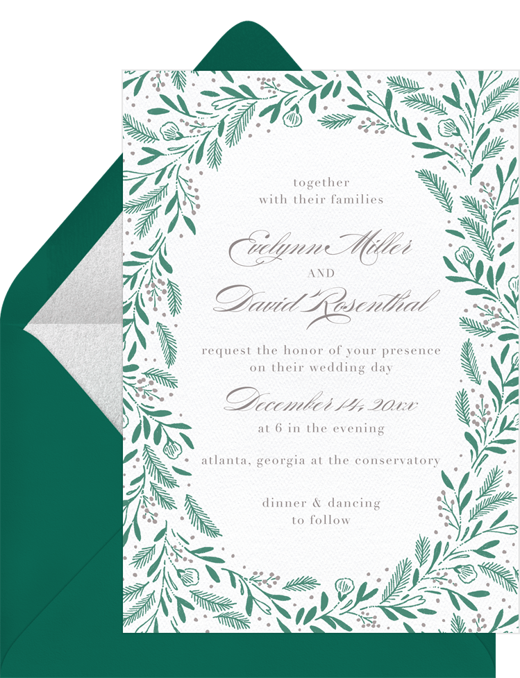 Pine And Holly Invitations | Greenvelope.com