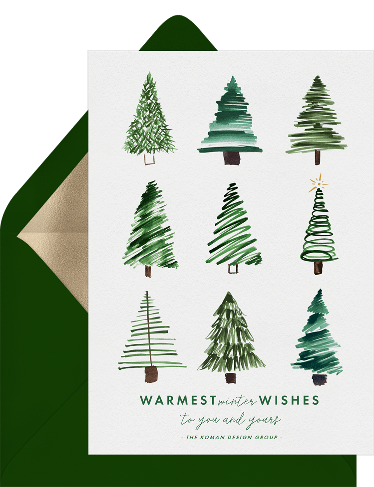 Pine Tree Grid Cards | Greenvelope.com