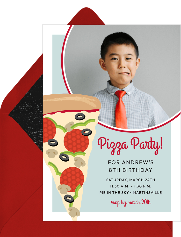 Pizza Rules Invitations | Greenvelope.com