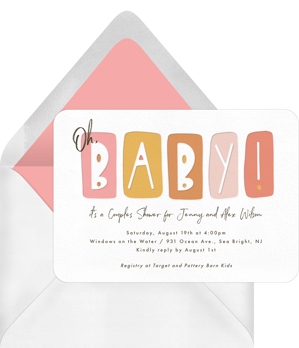 Playful Baby Type Invitations | Greenvelope.com