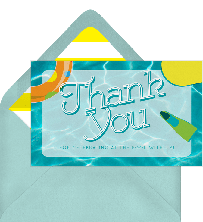 Pool Party Classics Thank You Notes | Greenvelope.com