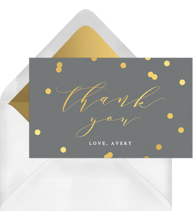 Engagement Party Vintage Thank You Notes Posh Confetti Blue ...