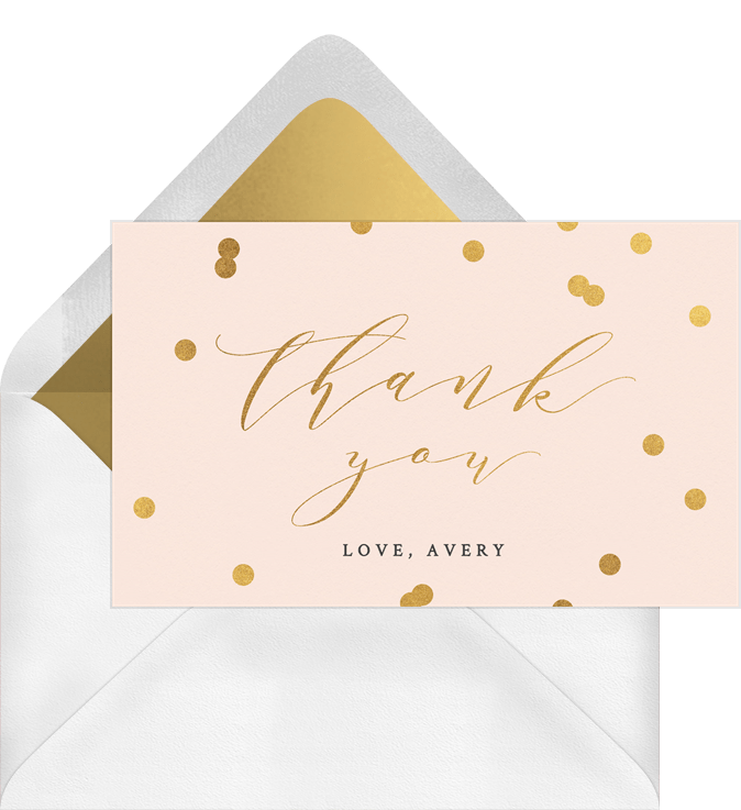 Vintage Thank You Notes Posh Confetti Pink Bachelorette Party ...