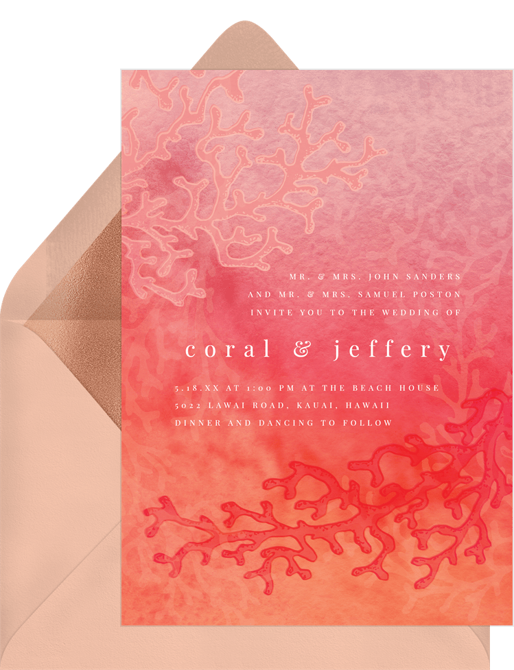 Quintessential Coral Invitations | Greenvelope.com