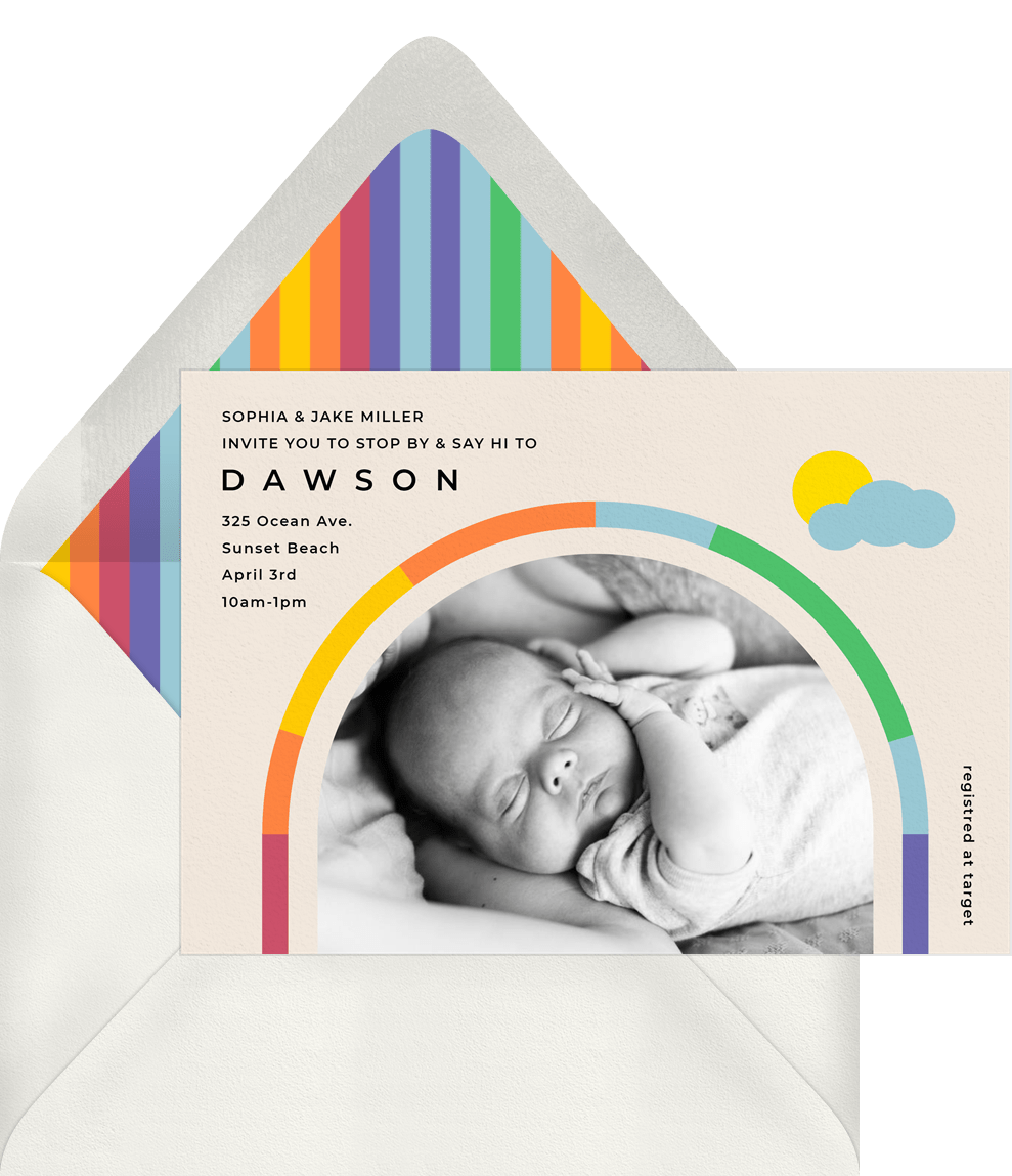 Rainbow Colorblock Invitations | Greenvelope.com