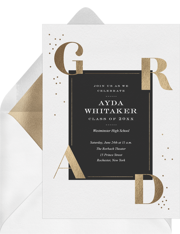 Razzle Dazzle Grad Invitations | Greenvelope.com