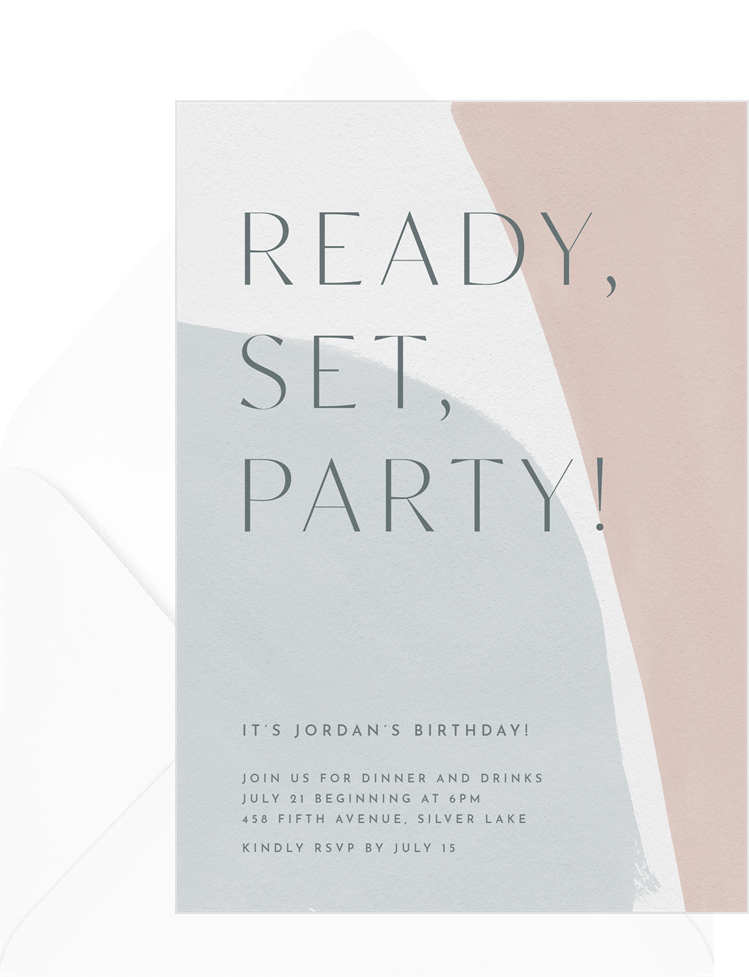 Ready Set Party Invitations in Blue | Greenvelope.com