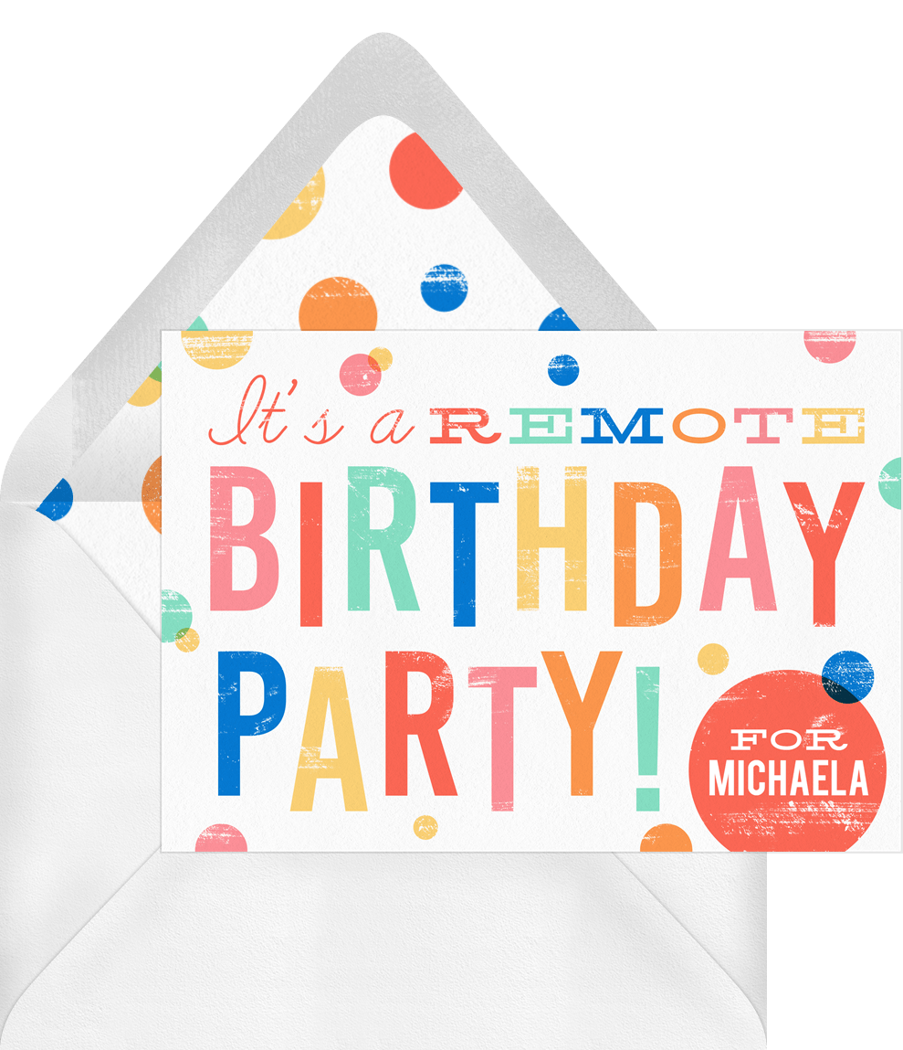 Remote Birthday Invitations in Blue | Greenvelope.com