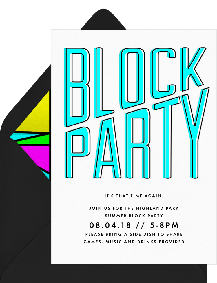 Retro Block Party Invitations | Greenvelope.com