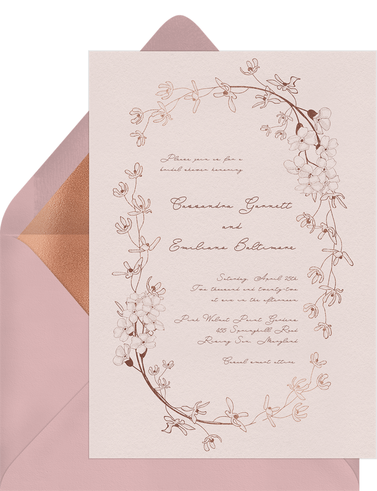 Romantic Floral Frame Invitations | Greenvelope.com