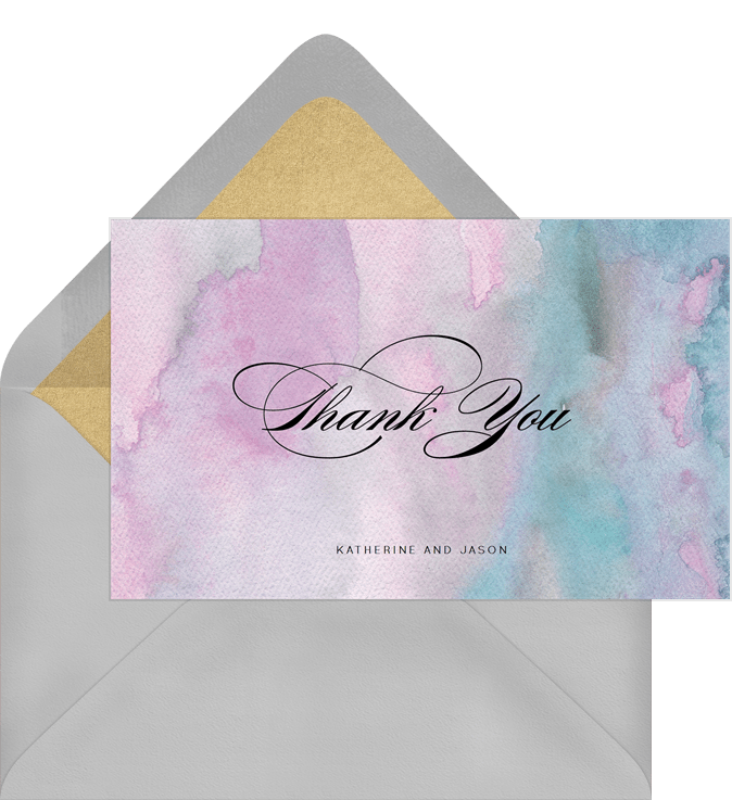 Romantic Watercolor Thank You Notes | Greenvelope.com