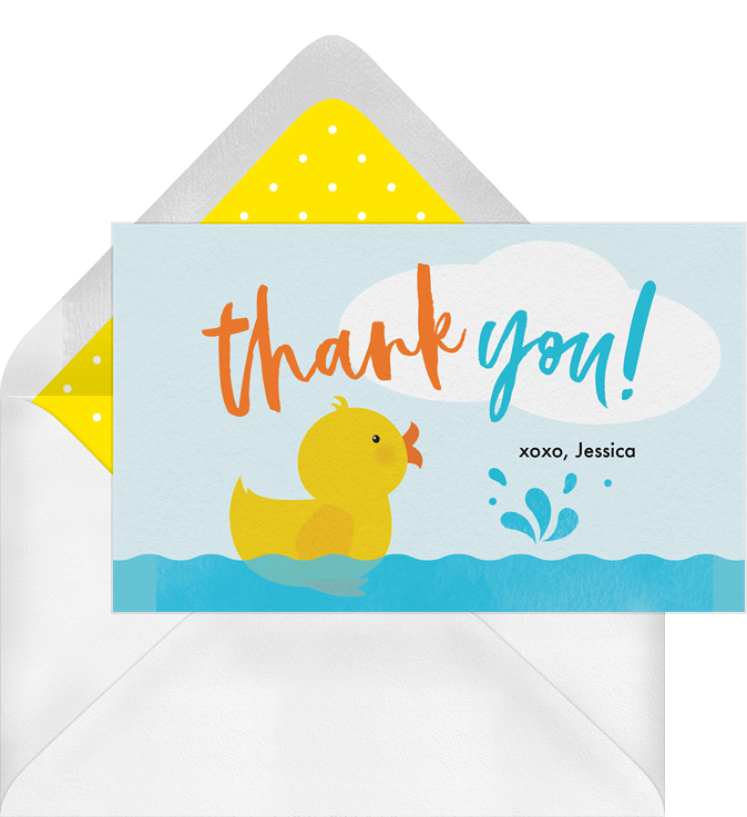 Rubber Ducky Thank You Notes | Greenvelope.com