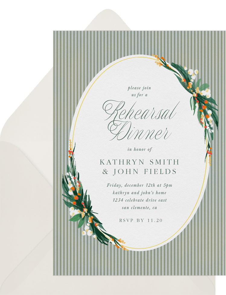 Rustic Oval Invitations in Yellow | Greenvelope.com