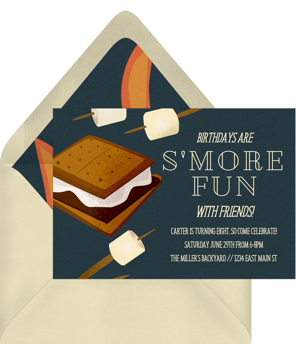 S'more Fun! Invitations in Blue | Greenvelope.com