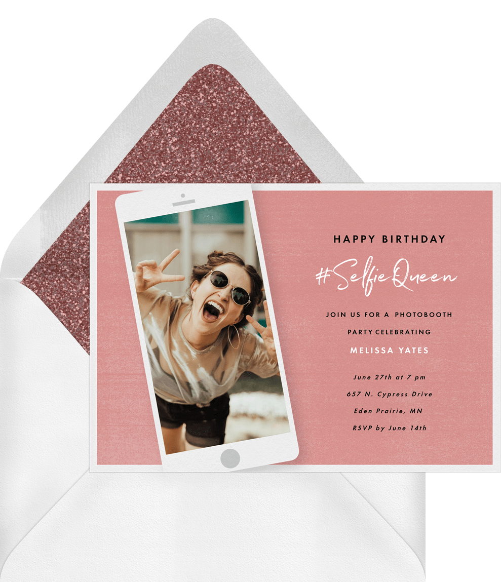 Selfie Queen Invitations | Greenvelope.com