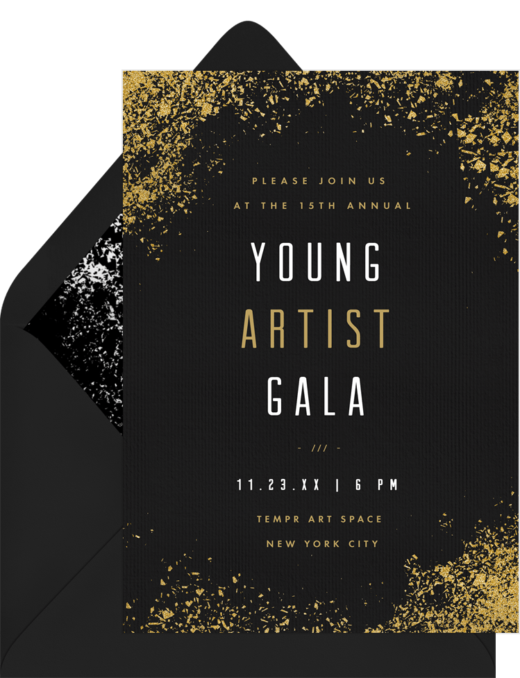 Shatter Chic Invitations in Gold | Greenvelope.com