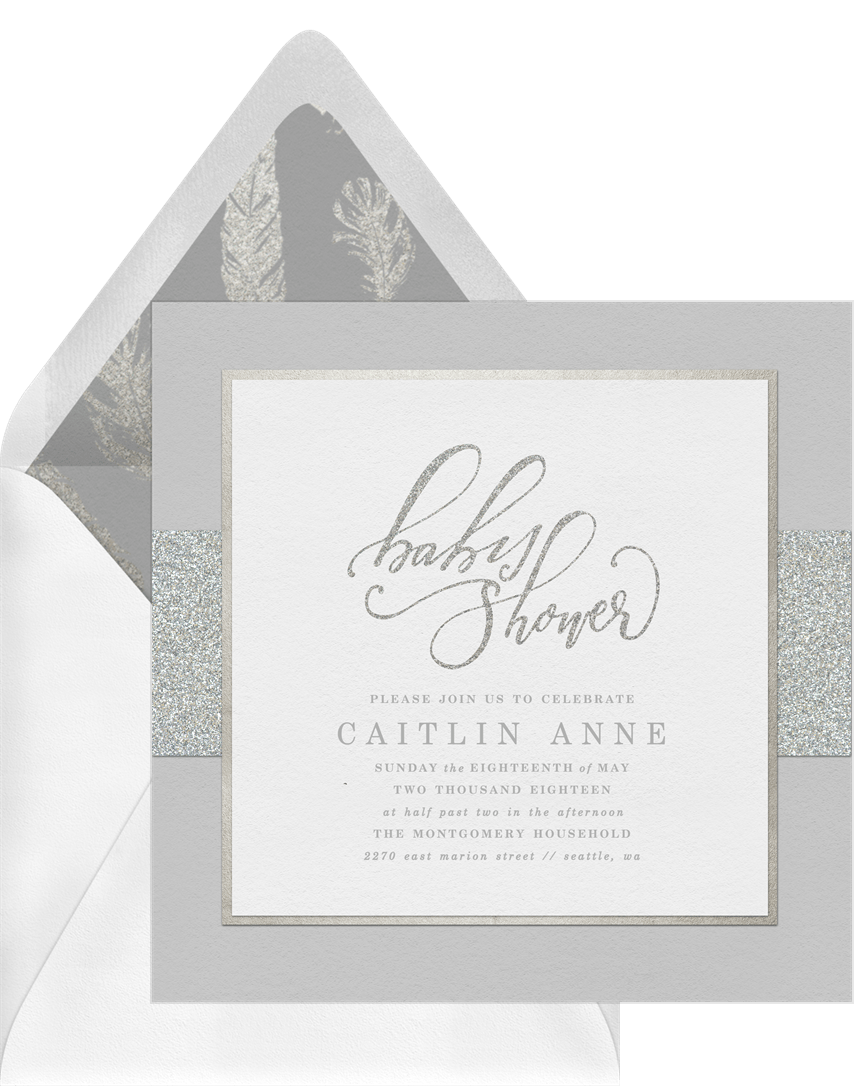 Silver Shimmer Invitations | Greenvelope.com