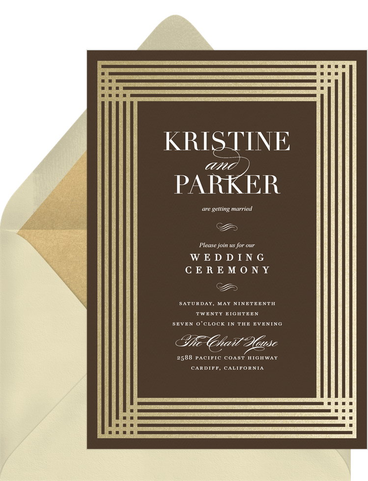 Simple Art Deco Invitations | Greenvelope.com