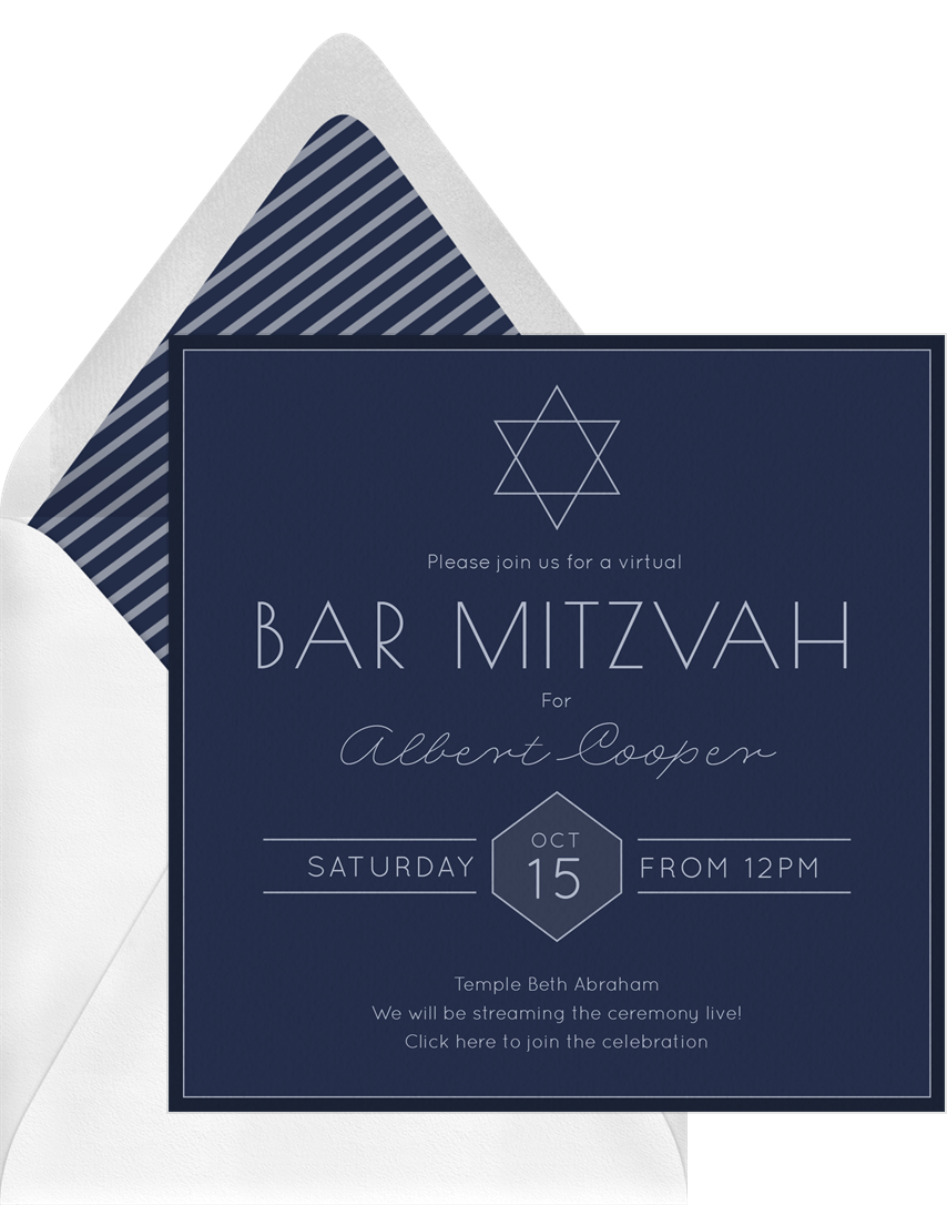 Simple Bar Mitzvah Invitations | Greenvelope.com